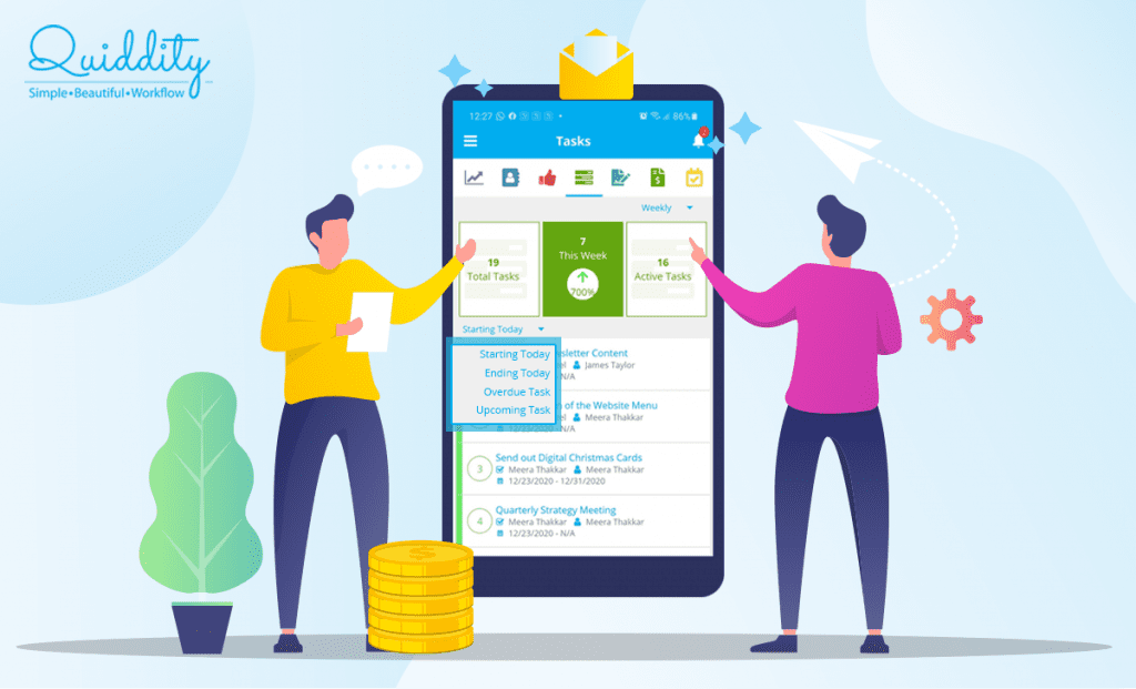 Invest in a task management mobile app to manage tasks efficiently.